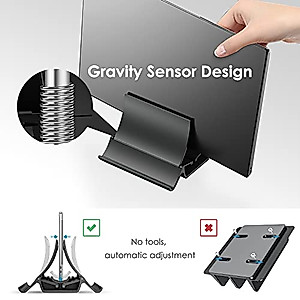 btrfe Vertical Laptop Stand, Desktop Stand Holder with Auto-Adjustable Dock Width, Compatible All MacBook/Surface/Samsung/HP/Dell/Chrome Book (Black)