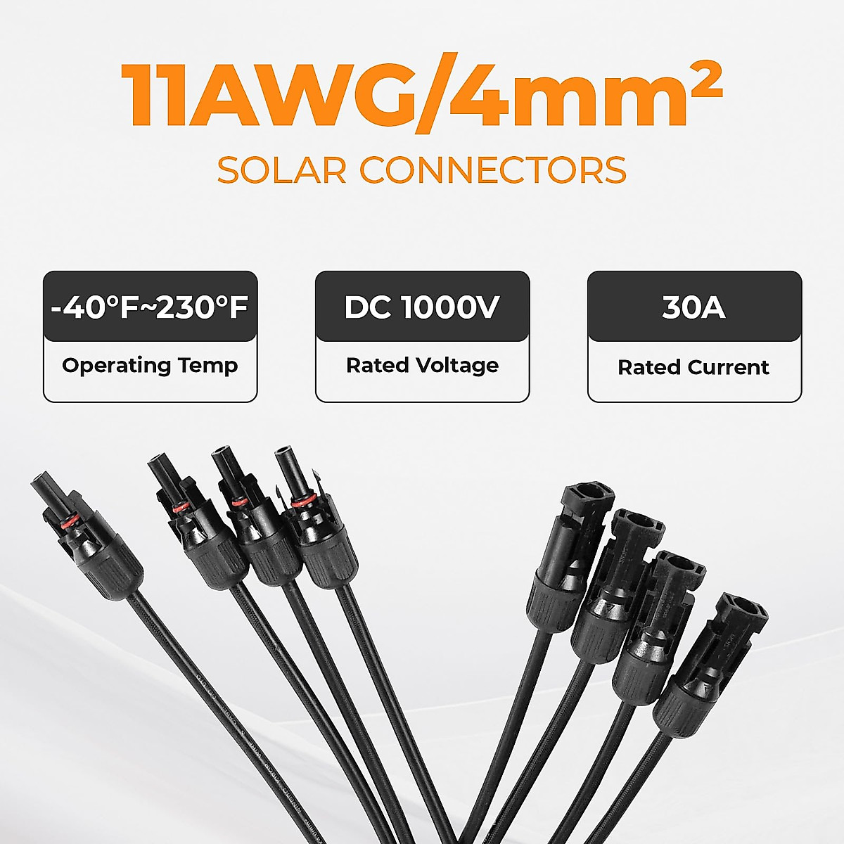 Pjerjzn Solar Panel Connector 4 to 1 Solar Y Branch Solar Panel Splitter 30A 4mm² Solar Panel Parallel Connectors Solar Adapter Cable Plug Pair for Solar System Solar Panel (4 to 1 1 Pair)