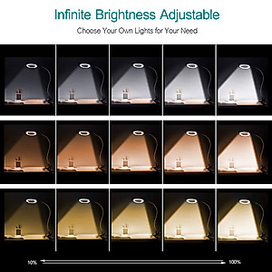 LED Magnifying Light Desk lamp, Ruboss 3X Magnifier Desk Light with clamp lamp, 3 Color Modes, Infinite Brightness Adjustable Desk Light, Adjustable Arm Desk Lamp for Reading Rework Craft