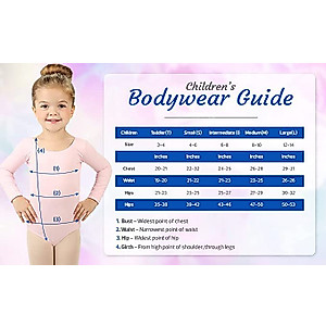 Elowel Girls' Team Basics Long Sleeve Leotard White (size 2-4)