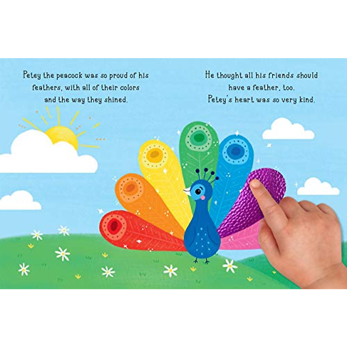 Peacock's Rainbow Feathers - Touch and Feel Board Book - Sensory Board Book