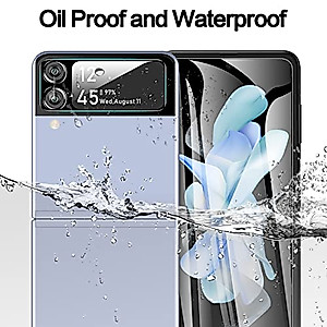 [2+2 Pack] YWXTW for Samsung Galaxy Z Flip 4 5G EPU Screen Protector + Camera Lens Protector Tempered Glass, Upgraded Ultra-Thin High Definition Clear Full Coverage Case Friendly
