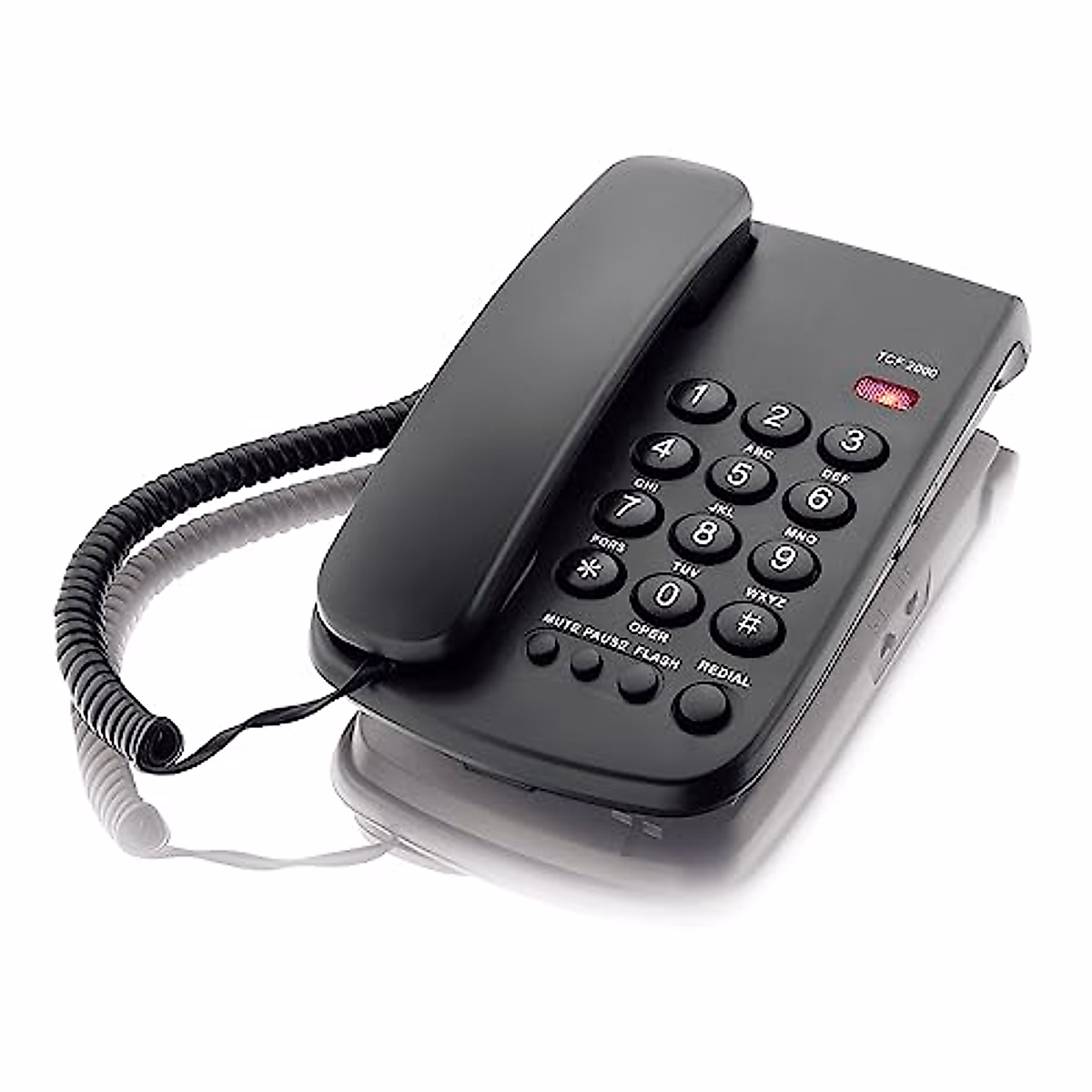 Corded Phone Desktop Fixed Telephone Wall Mountable Landline Phone for Redial/Pause/Flash/Hold Tone Adjustable Desk Phone Fixed Telephone TCF2000 Business Office Telephones House Hold Guest Room