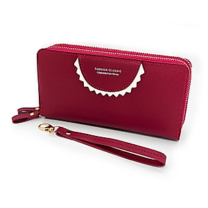 LCLWIN Lifecool RFID Wallets for Women PU Leather Blocking Zip Phone Case