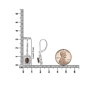 Auriga Fine Jewelry 925 Sterling Silver Diamond and Smoky Quartz Drop Dangle Earrings 1.08cttw (L-30 mm, W-9 mm) Gift for Women