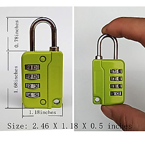 ZPLIUST - 4 Digit Combinations Padlock The Safe Cipher Lock, for Gym Outdoor & School Employee Locker, Toolbox, Fence, Hasp Cabinet, Resettable Combo Locks (Green 5 Pack)
