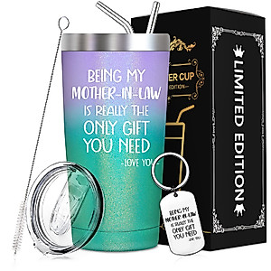 SpenMeta Gifts for Mother in Law - Mother in Law Gifts from Daughter in Law, Son in Law - Christmas, Mothers Day, Birthday Presents Ideas - Being My Mother in Law Tumbler Cup