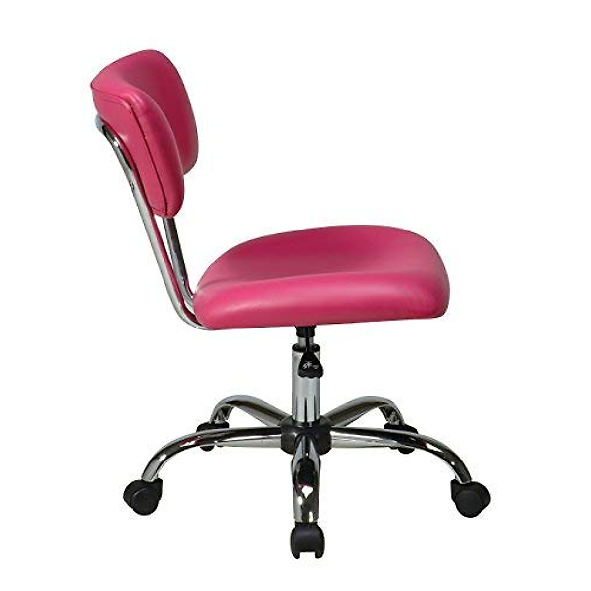 OSP Home Furnishings Vista Faux Leather Seat and Back Task Chair with Chrome Accents, Pink