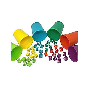 Regal Games - Farkle Fiesta - Fun Family-Friendly Dice Game - Includes 6 Multi-Colored Cups, 6 Sets of Colorful Dice, 20 Scorecards - Ultimate Party Game - Ages 8+