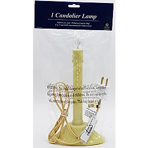 Creative Hobbies® Electric Candolier Indoor Christmas Candle Lamp, Ivory Plastic with Clear C7 Light Bulb - Pack of 6
