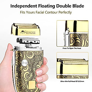 Soonsell T Blade Hair Trimmers for Family+Foil Shaver Trimmer Set,Man Professional Cordless Barbers Clippers Set Blade Close Cutting Beard Trimmer Trimmer， 4 Guards & 2 Foil Head