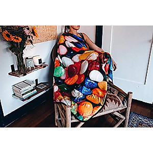 Jelly Bean Soft Throw Blanket | 45 x 60 Inch Cozy Lightweight Fleece Blanket
