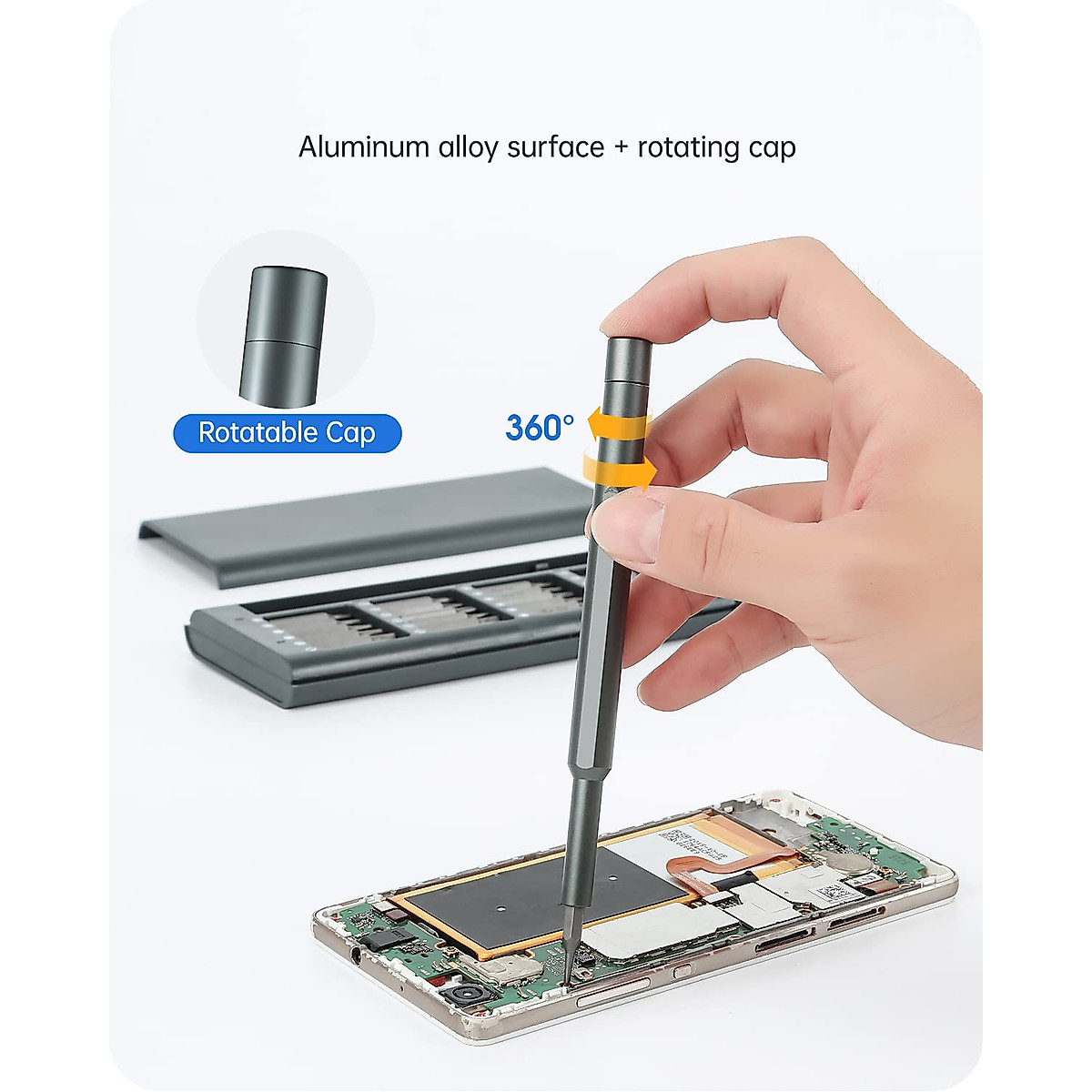 Precision Screwdriver Set, Small Screwdriver with Torx Phillips Head & Flathead, Repair Tool Kit with Magnetic Bits for Electronics, PC, Watch, Jewelry, DIY Projects and Home Repairing