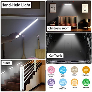 Rechargeable Motion Sensor Led Lights Ultra Thin Softer Under Counter 54-LED Closet Lighting Battery Operated Wireless Kitchen Under Cabinet Lighting Stick On Night Light (2PACK)