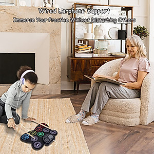 Electric Drum Set, MAZAHEI 9 Pads Silicon Electronic Drum Pad with Headphone Jack Foot Pedals Drum Sticks, Build in Speakers Drum Set Kids for Christmas Birthday Gifts