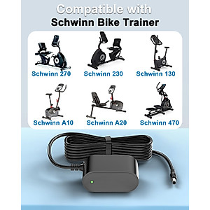 Replacment for Schwinn Power Adapter Compatible with Schwinn 230 270 470 430 420 240 220 130 A10 A20 A40 Bike Exercise Elliptical Recumbent Upright Trainer Power Cord 9V AC Adapter 6.5FT