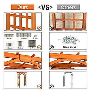 Yaheetech Wedding Arches 7FT Wood Backdrop Stand Wooden Garden Trellis Arbor Climbing Arbor Arch for Ceremony Planting Garden Patio Greenhouse Bridal Party Decoration Decor