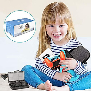 Keten NS Switch Accessories Kit, Including Carry Case, Charging Dock, Playstand, Extension Cable, Game Card Case, Screen Protector, J-Con Grips, Wheels, Crystal Case, TPU Case, Caps