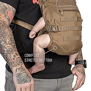 TBG - Mens Tactical Baby Carrier for Infants and Toddlers 8-33 lbs - Compact (Black Camo)