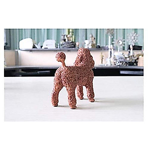 RZXLSZ VBNHGF Collectible Figurines Garden Animal Figurines Ornaments Statues Sculptures Home Decoration Poodle Dog Simulation Animal Model Jewelry Brown