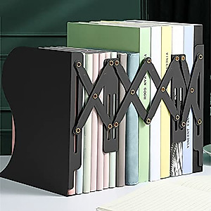 Adjustable Bookends, Expandable Bookends Magazine File Holder,Desk Organizer and Accessories for Office, Books, Papers, Extends up to 19 inches