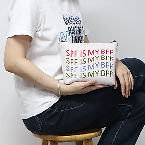 Dermatologist Cosmetic Bag Dermatology Student Graduation Gift SPF Is My BFF Makeup Zipper Pouch for Skin Doctor Dermatology Nurse (SPF)