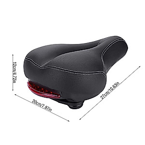 Qiter Bike Saddle, Mountain Road Bike Soft Seat Saddle with Tail Light Replacement Bicycle Accessories