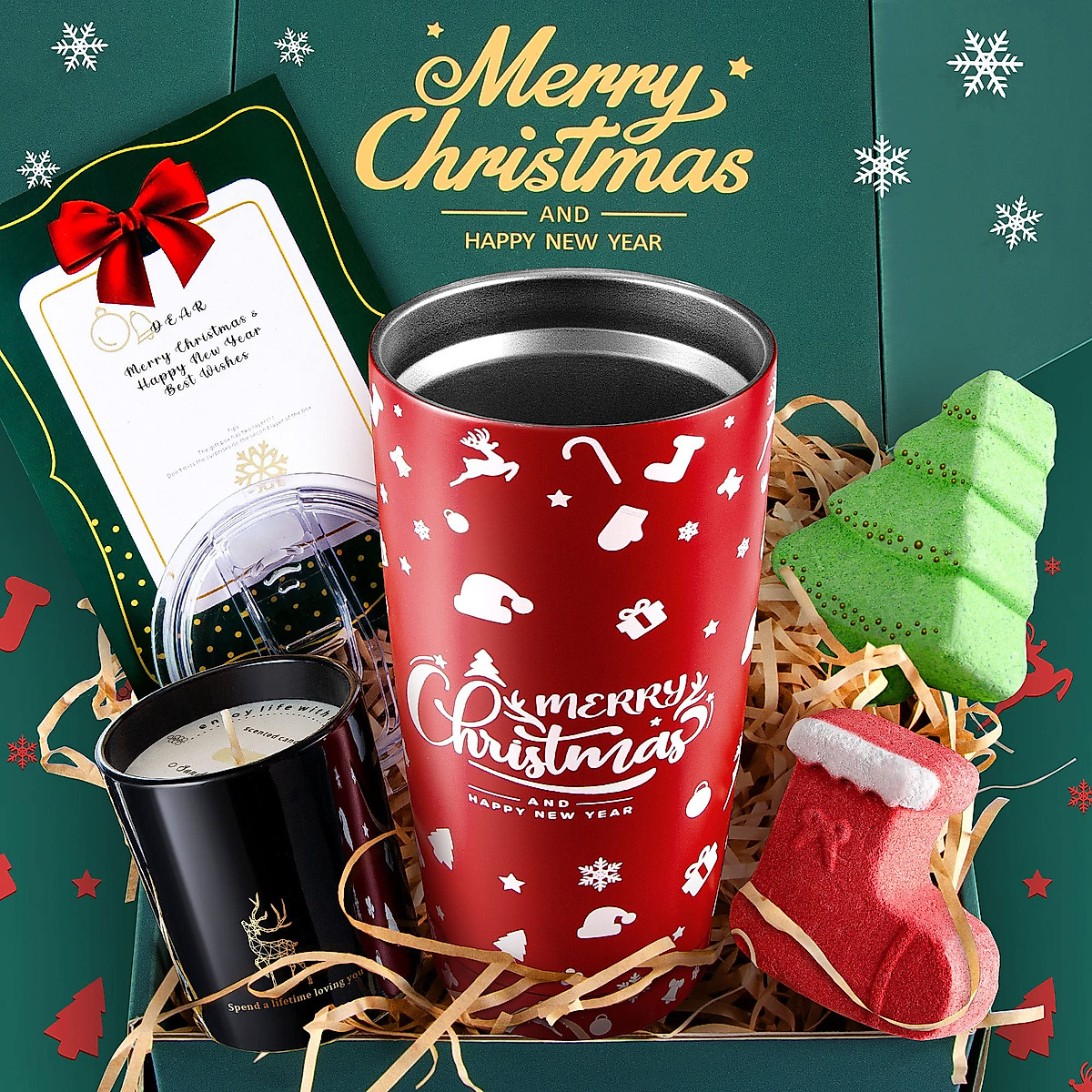 Gifts for Women Christmas, Birthday Gifts for Women - Best Friend Sister Wife Mom Grandma Coworker Boss Teacher Nurse, Christmas Stocking Stuffers for Women, Xmas Tumbler Presents Set