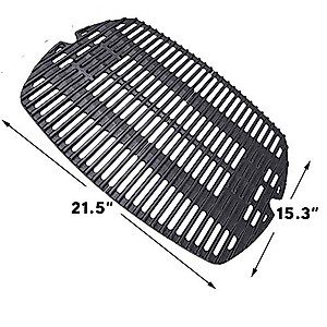 Uniflasy 7645 Cast Iron Cooking Grates Propane Tank Adapter Hose 5 Feet 1lb to 20lb Converter for Weber Q200, Q220, Q2000, Q2400 Series Gas Grills