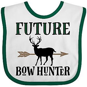 inktastic Hunting Future Bow Hunter Baby Bib White and Green 2de66