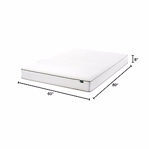 ZINUS 8 Inch Foam and Spring Hybrid Mattress [New Version], Queen, Fiberglass Free, Medium Firmness, Durable Support, Certified Safe Foams & Fabric, Mattress in A Box
