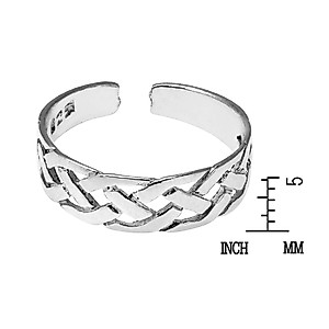 AeraVida Interwoven Celtic Knot .925 Sterling Silver Toe Ring or Pinky Ring | Celtic Knot Toe Rings for Women Sterling Silver | Silver Toe Rings for Women | Adjustable Toe Ring