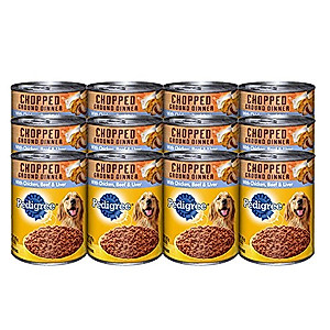 Pedigree Chopped Ground Dinner Wet Dog Food - Chicken, Beef & Liver - 13.2oz - 12pk - Chicken, Beef & Liver - 13.2 oz, Model:FBA_10148429