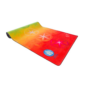 Spiritual Revolution Yoga Mat with Carry Strap - Luxury Mat/Towel Combo that Grips While you Sweat; Natural Rubber Base; No Slip, PVC Free, and Machine Washable, Rainbow Understanding