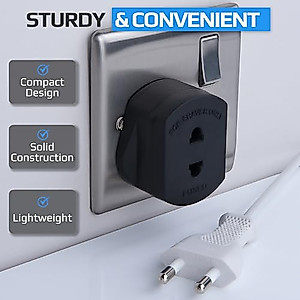 Toothbrush Adaptor Plug UK Charger Adapter Shaver Socket 2 Pin to 3 Pin Electric Converter for Razor Plugs Bathroom Two to Three Prong Charging Tooth Brush Plugs Adapters Electrical Shaving (Black)