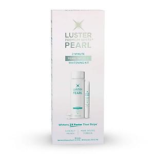 Luster Premium White 2-Minute Pearl Infused Teeth Whitening Kit, Fast Teeth Whitener, Pearl Infused Whitening Rinse & Whitening Serum (2-Piece Kit), Mint