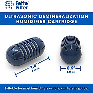 Fette Filter - Ultrasonic Demineralization Humidifier Replacement Cartridges Filters Mineral Deposits, Purifies Water, Eliminates White Dust, Removes Odor, Compatible with HoMedics - Pack of 10