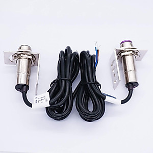 Twidec/1 Pair 0-20M Indoor Wall Mounted Photoelectric Beam Sensor NPN NO 18mm Photoelectric Sensor Switch Proximity Switch 2m line Length with Infrared Ray Beam E3F-20DNL-18