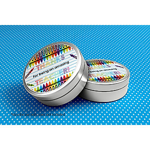 You’re Amazing Crayon Themed Teacher Appreciation Thank You Sticker Labels, 40 2" Party Circle Stickers by AmandaCreation, Great for Envelope Seals & Gift Bags