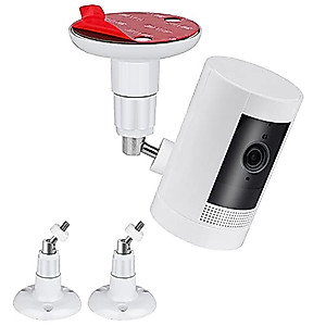2Pack Adhesive Wall Mount for Ring Stick Up Cam & Ring Indoor Cam, 360 Degree Adjustable Screwless Bracket for Your Ring Surveillance Camera, 2 Ways Installation Without Drilling