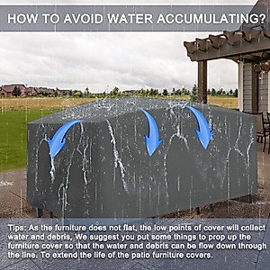 ABCCANOPY Outdoor Rectangular Patio Furniture Covers 600D Oxford Heavy Duty Table Cover Waterproof Windproof Anti-UV Dust Proof Protective Covers Dining Table & Chair Set Cover 138x76x28 inches