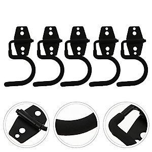 LIFKOME 5Pcs S-Type Wall Mounted Cleaning Tools Organizer Mop Broom Holder Wall Mounted Garage Tool Organizer (Black)