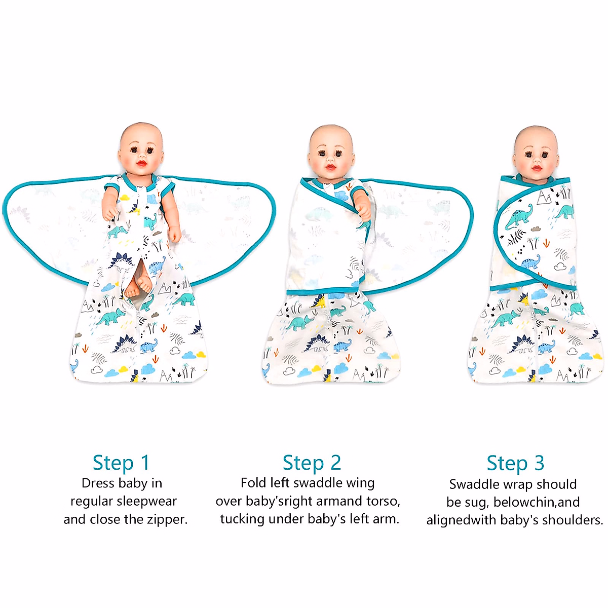 babyhollnemo Baby Swaddle Blanket Easy Adjustable Infant swaddles Sleep Sack 100% Cotton (Jellyfish, Small)