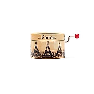 Little music Box decorated with the Paris Eiffel Tower and with the melody La vie en rose.