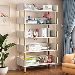 Gdrasuya10 5 Tier Tall White Bookshelf Bookcase, Free Standing Bookshelf Bookcase Open Book Shelves Modern Bookcase Display Storage Organizer for Bedroom Living Room