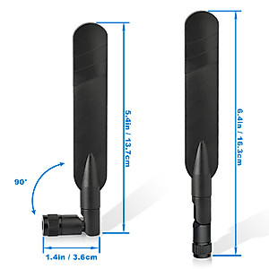 Eightwood 5dBi 4G LTE Antenna SMA Male Omnidirectional Antenna (2-Pack) Compatible with 4G LTE Hotspot Router AT&T MF279, Wireless Modem, Wireless Home Phone System, Cellular Trail Camera