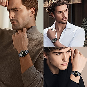 BY BENYAR AKNIGHT Watches for Men Quartz Movement Watch，Waterproof Luminous Men's Watch, Stainless Steel Strap Business Watches