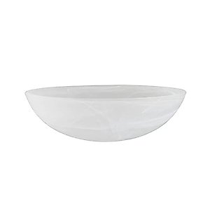Aspen Creative 23515-11,Alabaster Replacement Glass Shade for Medium Base Socket Torchiere Lamp, Swag Lamp and Pendant, 11-3/4" Diameter x 3-5/8" High