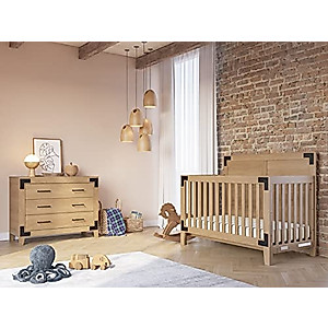 Child Craft Lucas 3 Drawer Wood Dresser, Anti-Tip Kit, Extra-Large Storage for Baby Nursery, Kid’s Room (Nutmeg)