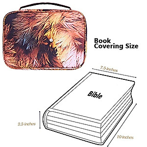 QTKJ Bible Covers for Women with Carrying Handle, Book Cover Case with Zipper Pocket Bible Cover for Mom Ladies Teens Girls, Leaf and Floral Pattern (Colorful)